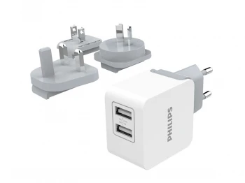 PHILIPS DUAL USB CHARGER WHITE